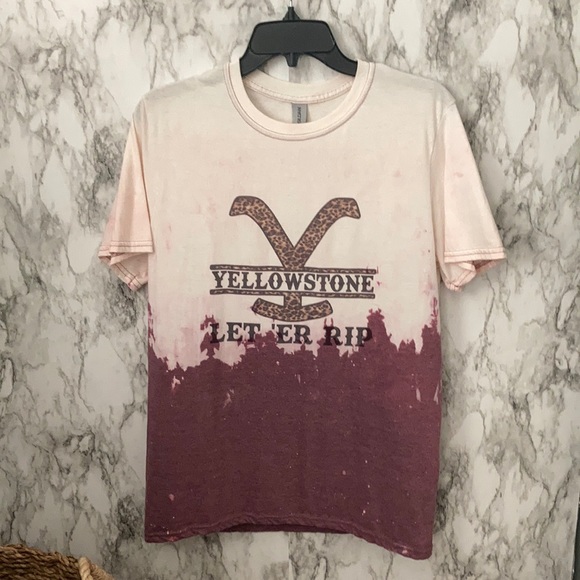 Tops | Custom Bleached Rip Yellowstone Shirt | Poshmark